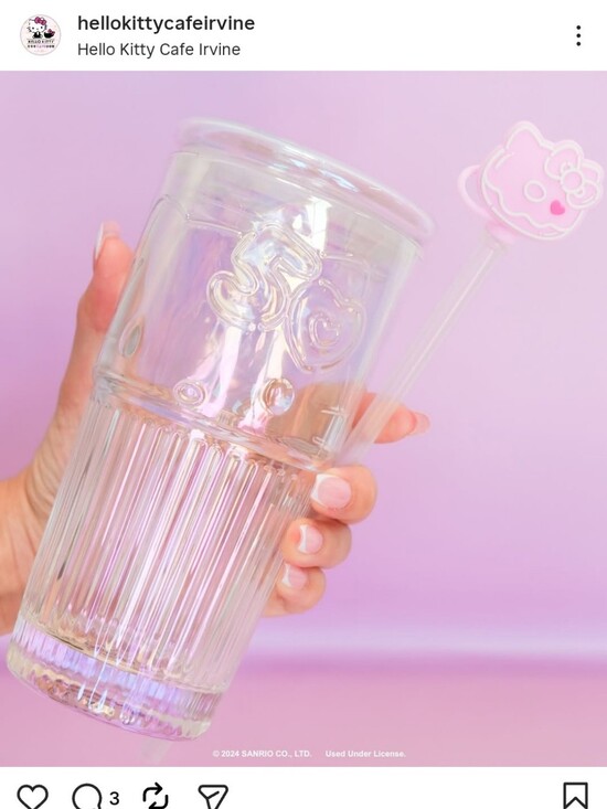 Hello Kitty | Dining | Hello Kitty Cafe Glass Tumbler 5th Anniversary ...